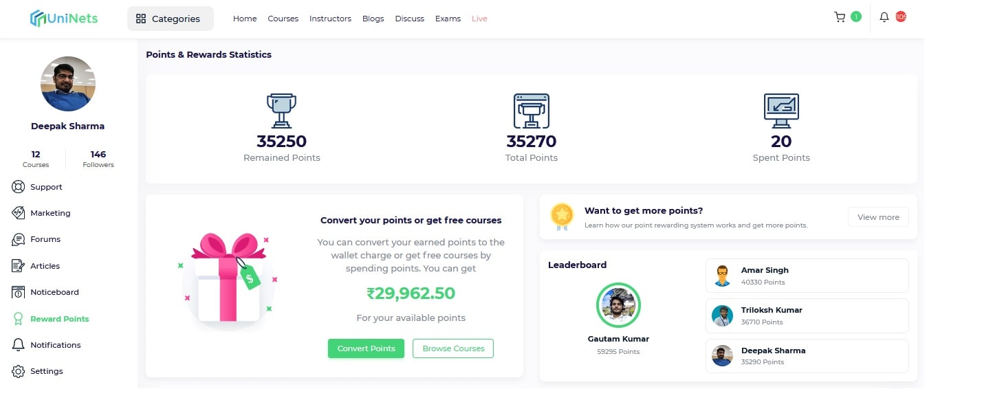 Reward Points System